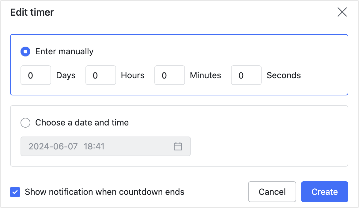 Insert timers in Docs