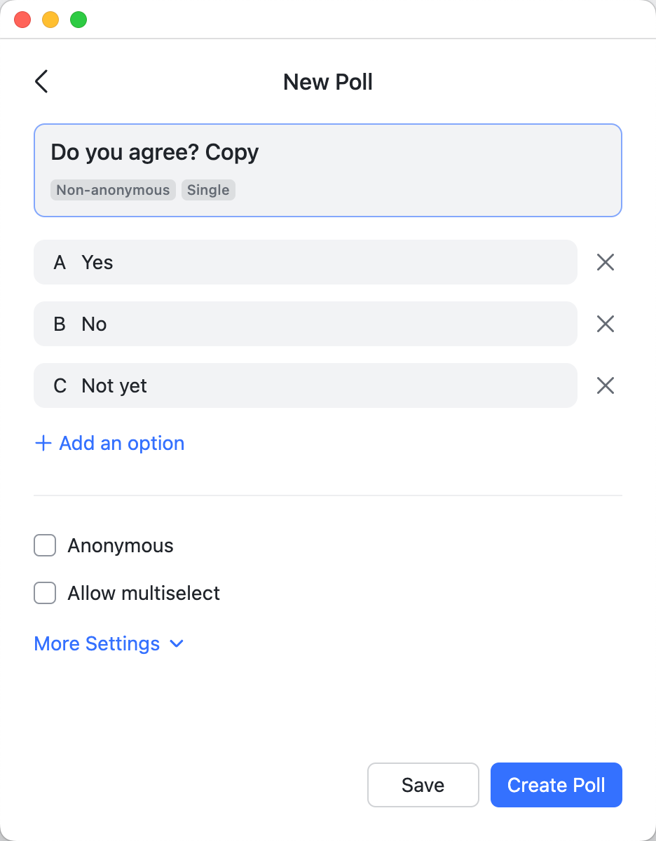 Use polls during meetings