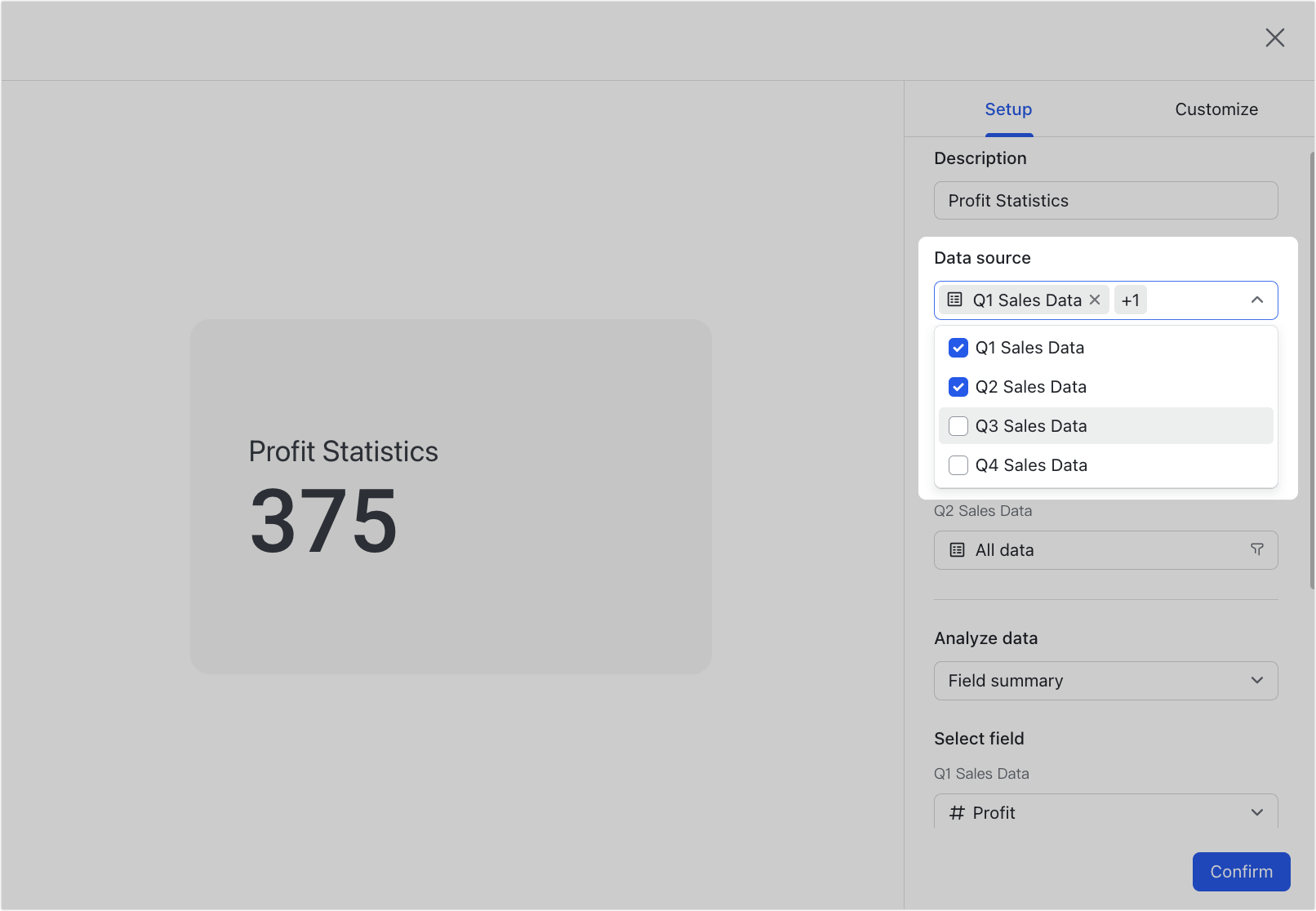 Add multiple data sources to dashboard blocks
