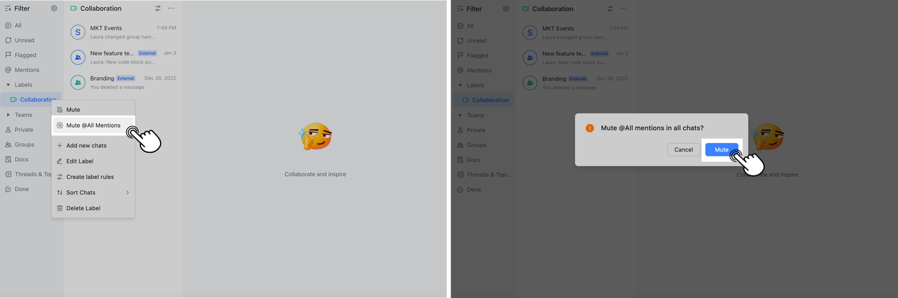 Change message display settings