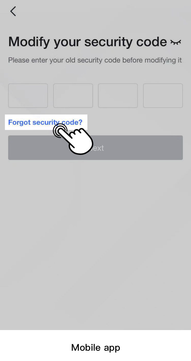 Set or change security code