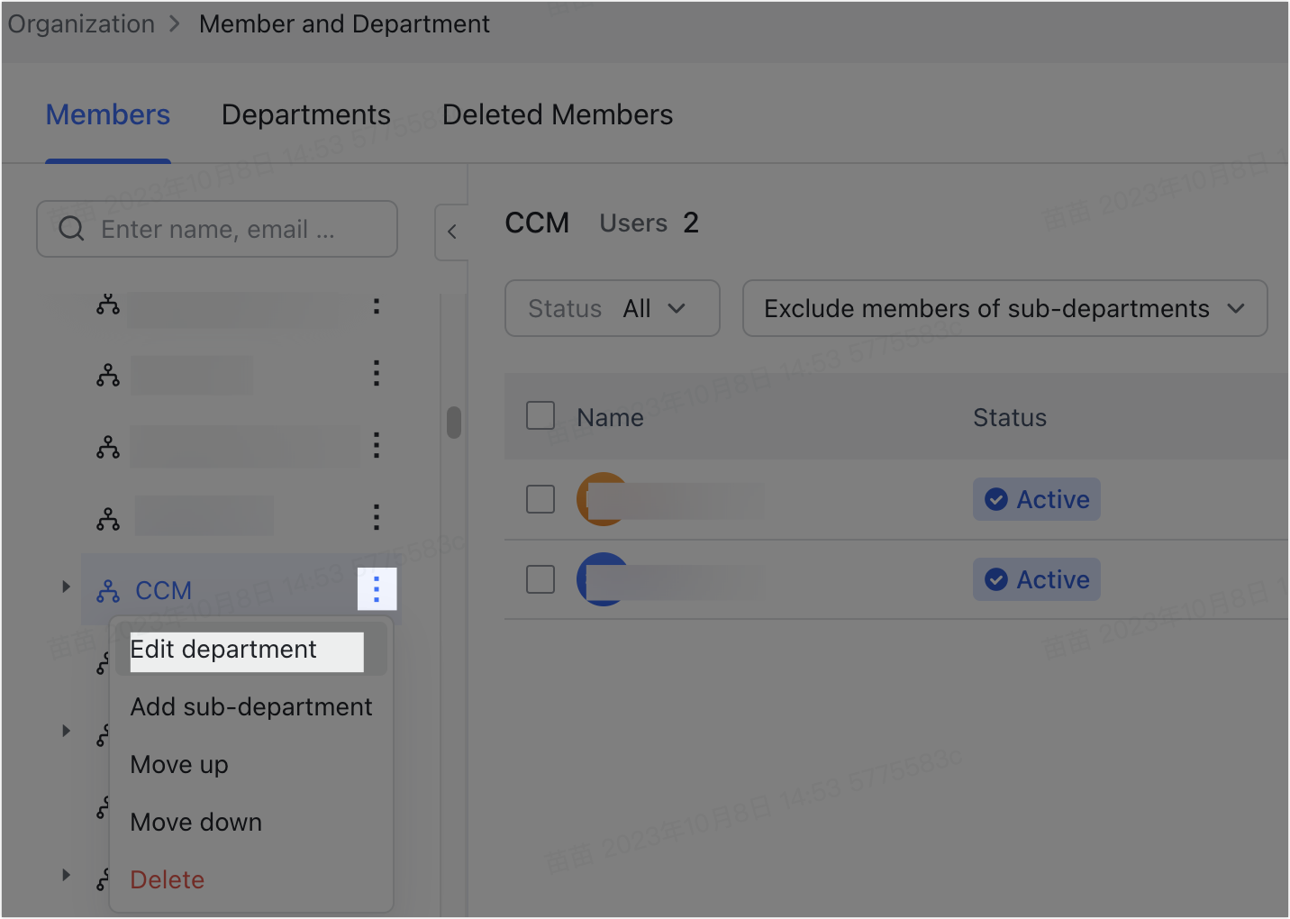 Admin | Create departments and department groups