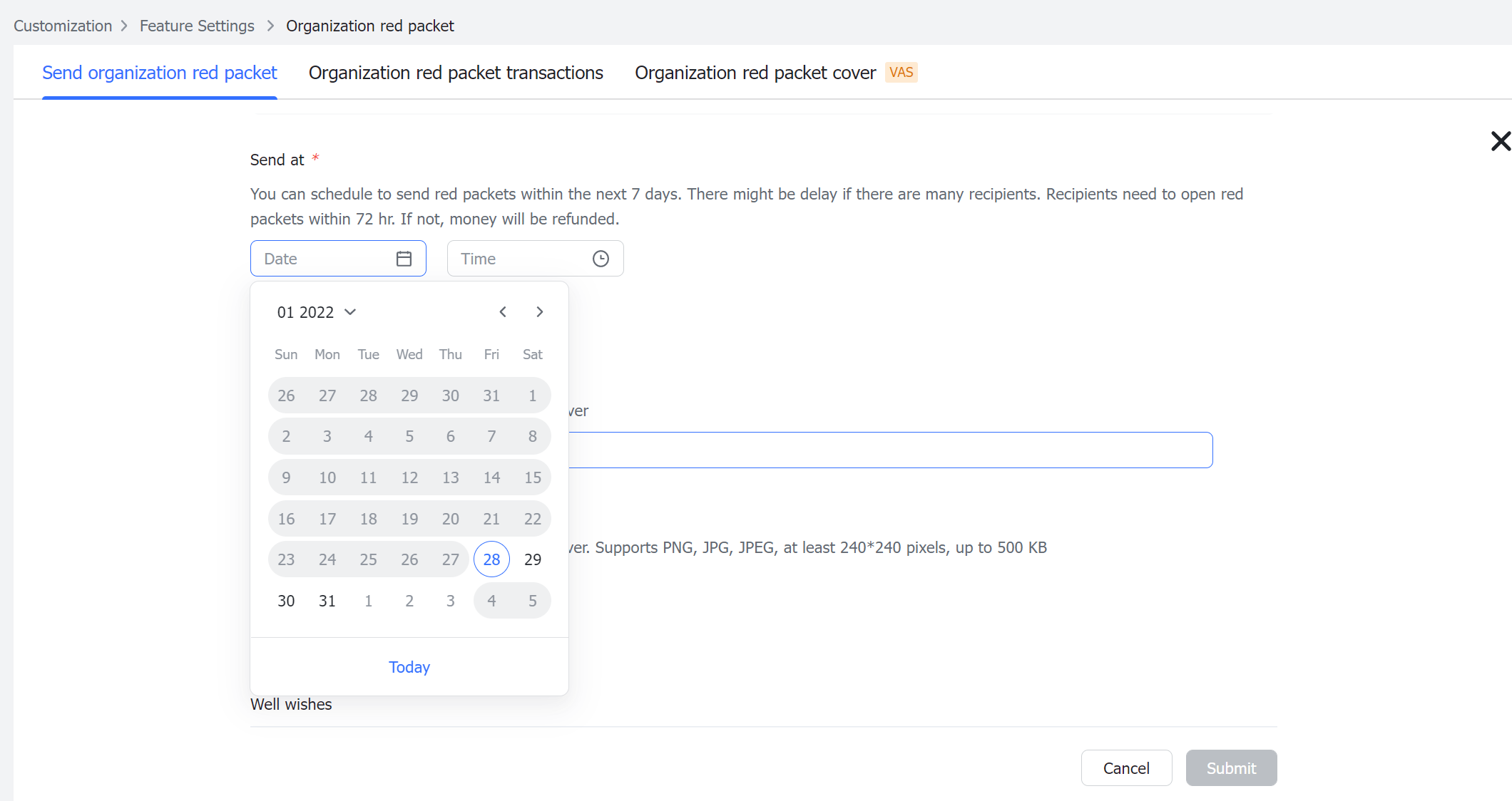 Admin | Send organization red packets