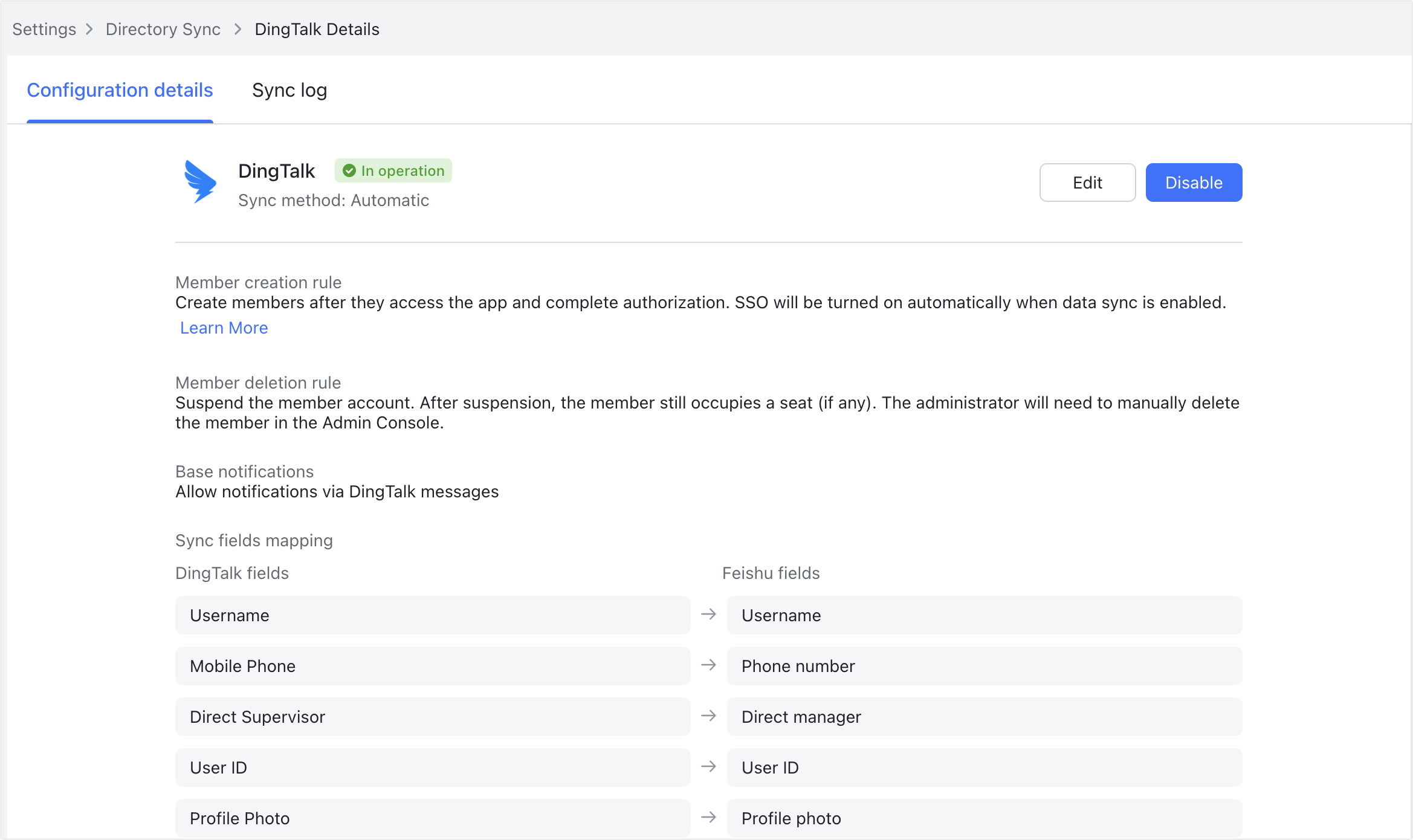 Admin | Sync DingTalk organizational structure data to Feishu