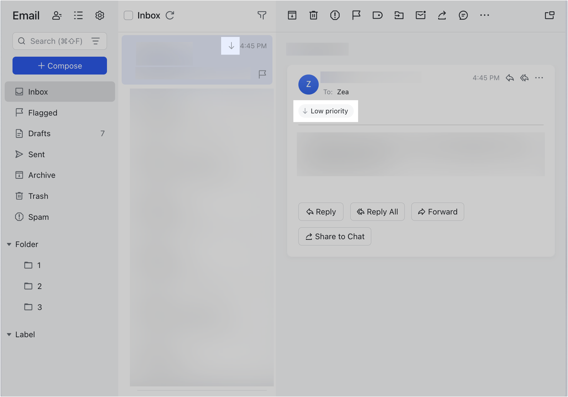 Set the priority level of emails