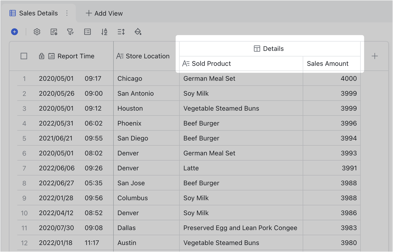 V7.47 Group fields in Base to better organize your data and enhance readability!