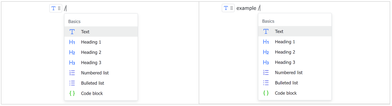 Use / quick insert in Docs
