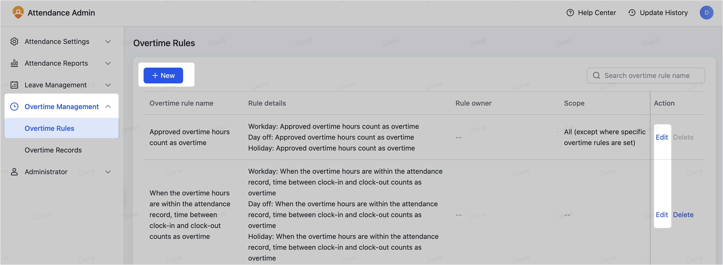 Admin | Configure leave type and rules