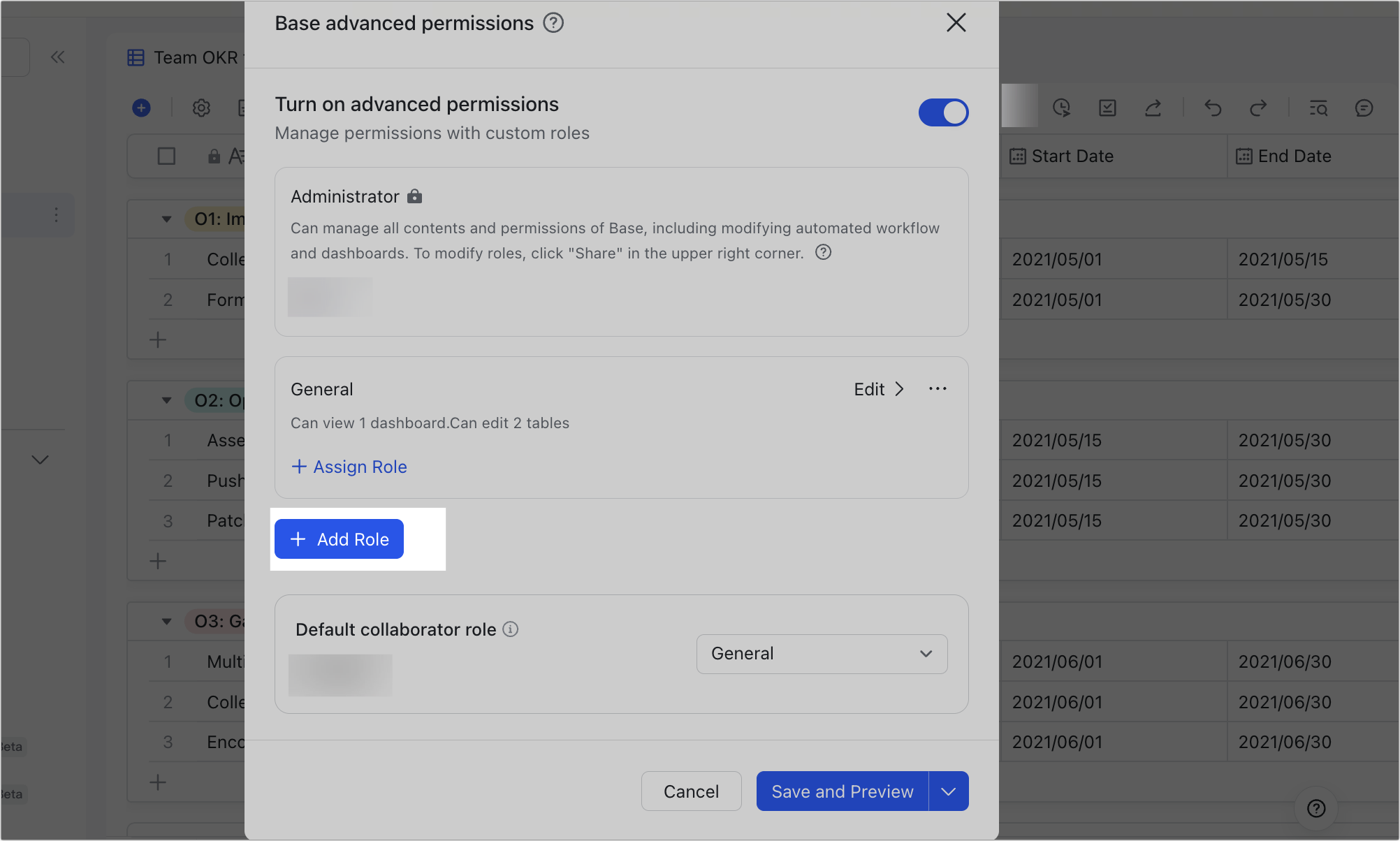 Use advanced permissions in Base