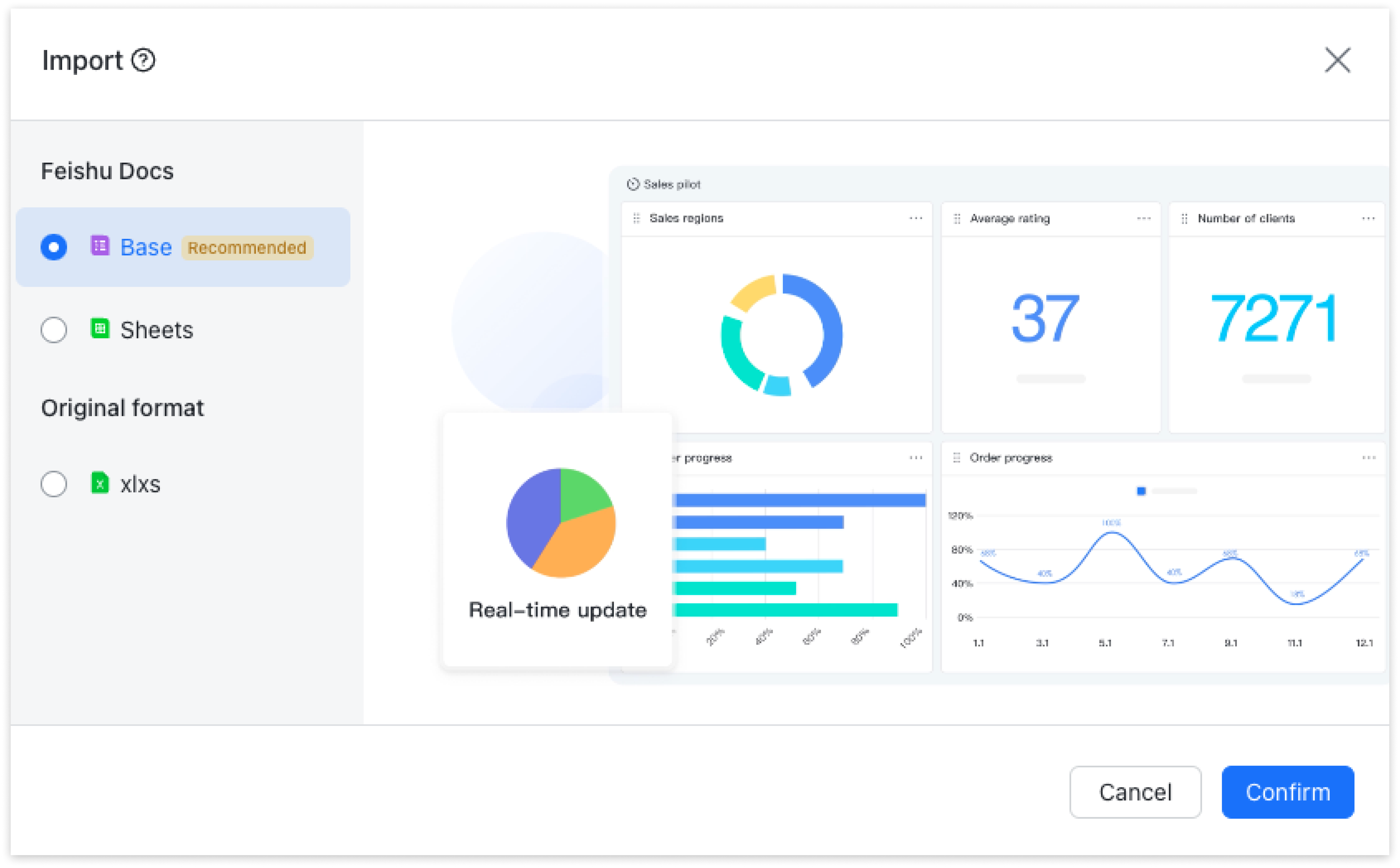 Import and export a base