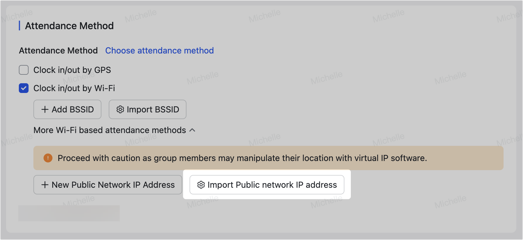 Admin | Set up Wi-Fi attendance (based on public IP address)
