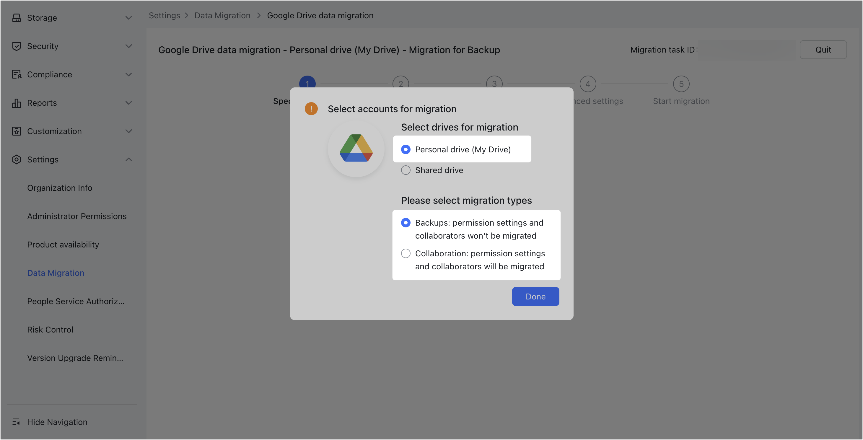 Migrate files from Google Drive to Feishu Docs