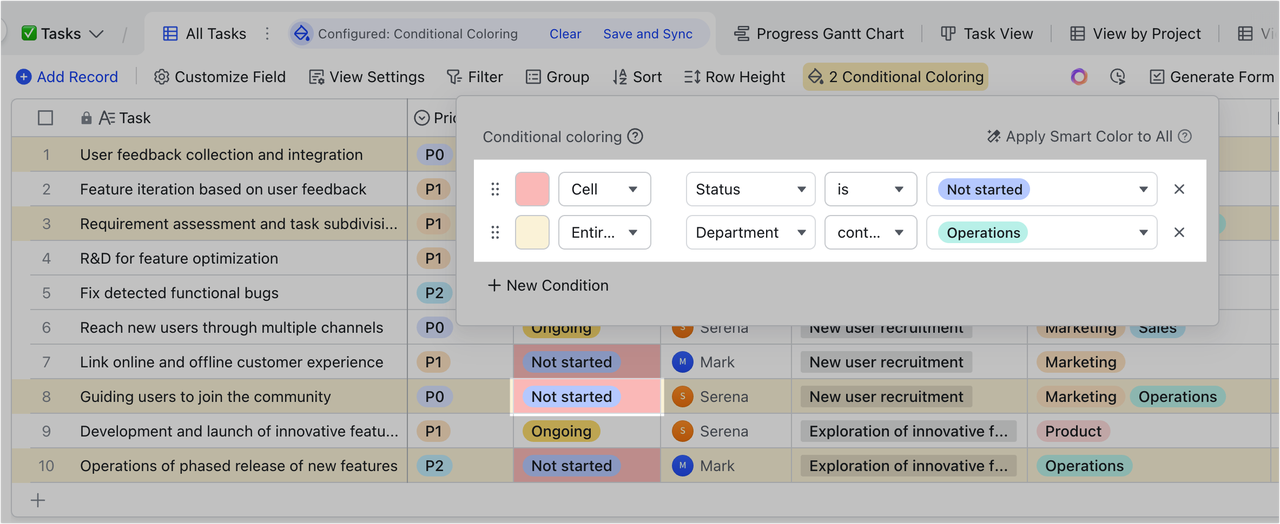 Use conditional coloring in Base