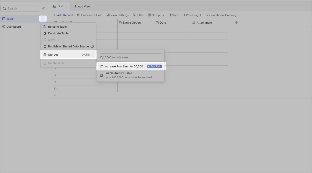 Base row limits FAQs
