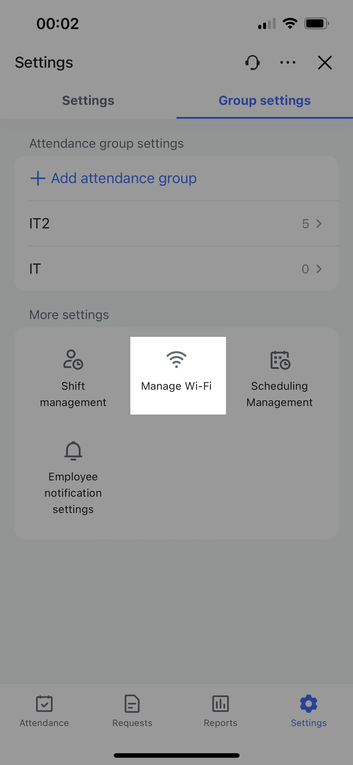 Admin | Set up clock in/out by Wi-Fi (based on BSSID)