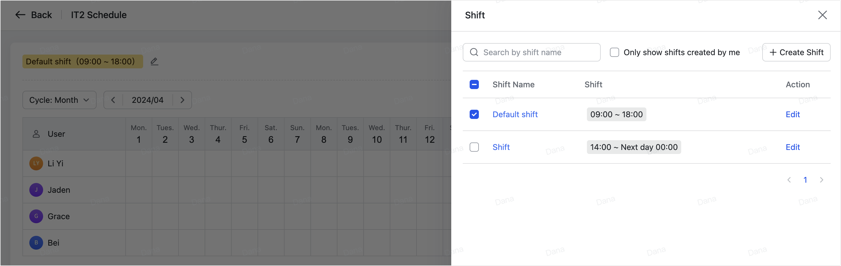 Admin | Configure shift settings