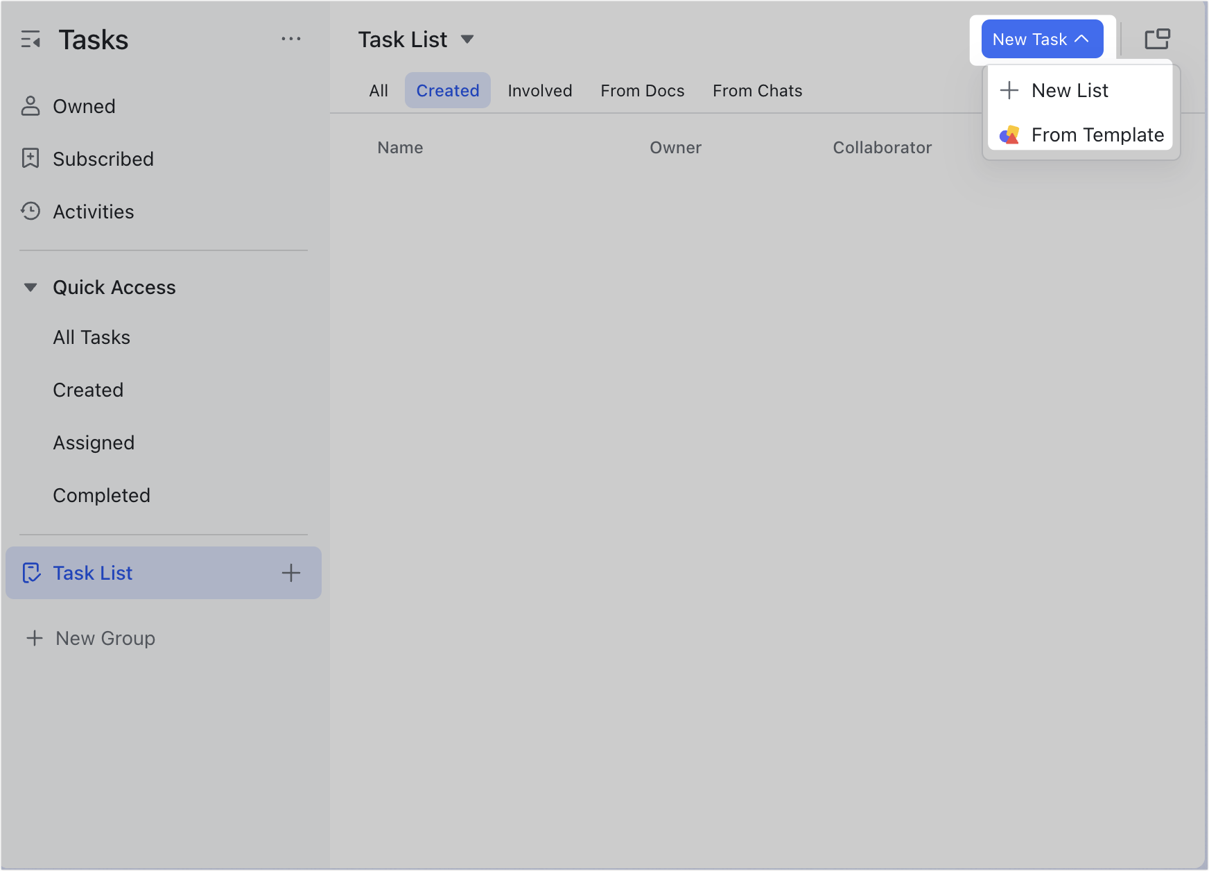 Create, share, and manage task lists