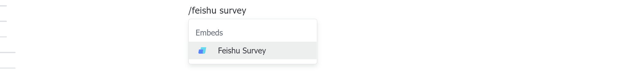 Embed Feishu Survey in Docs