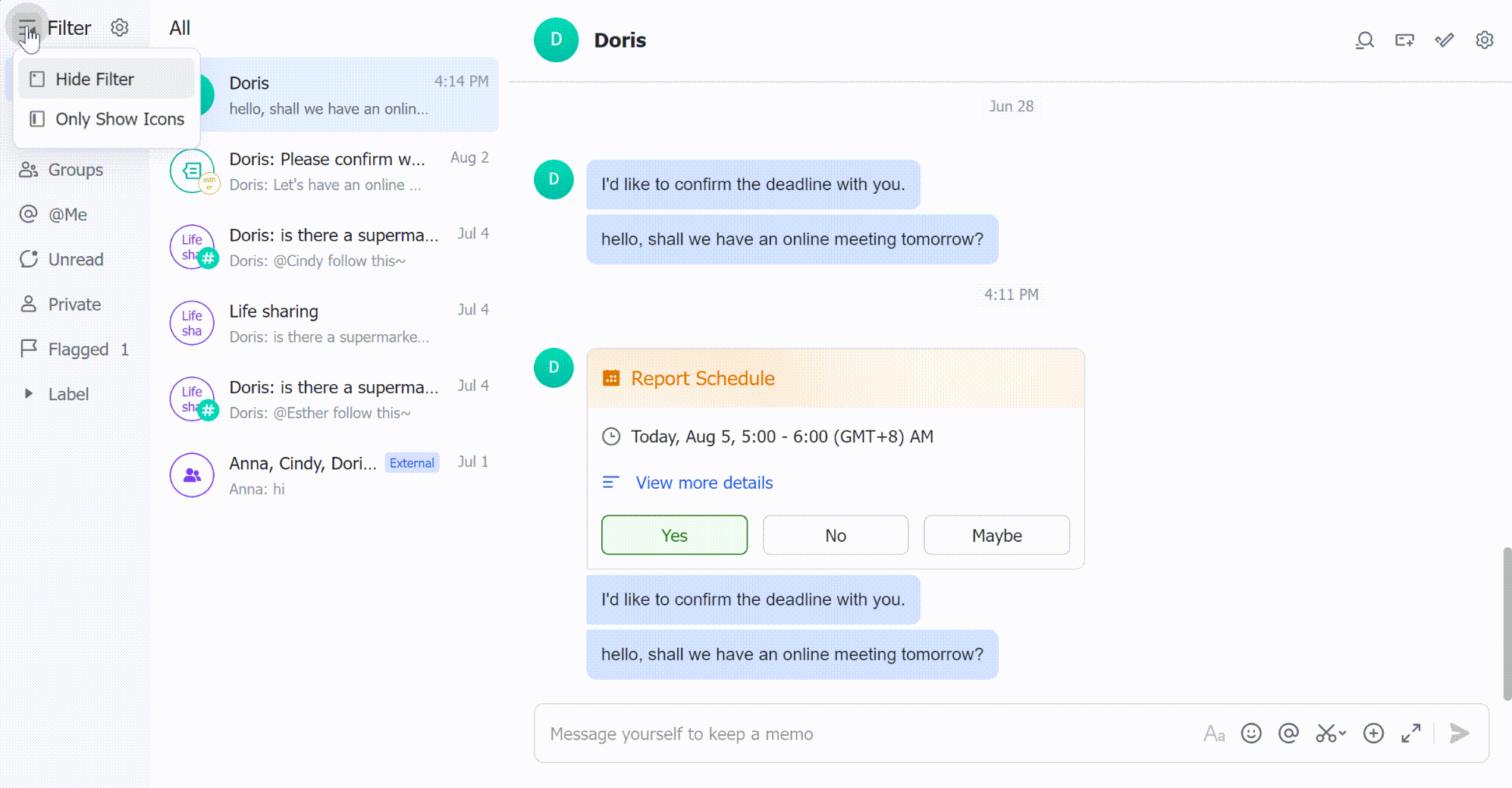 Use filters in Messenger