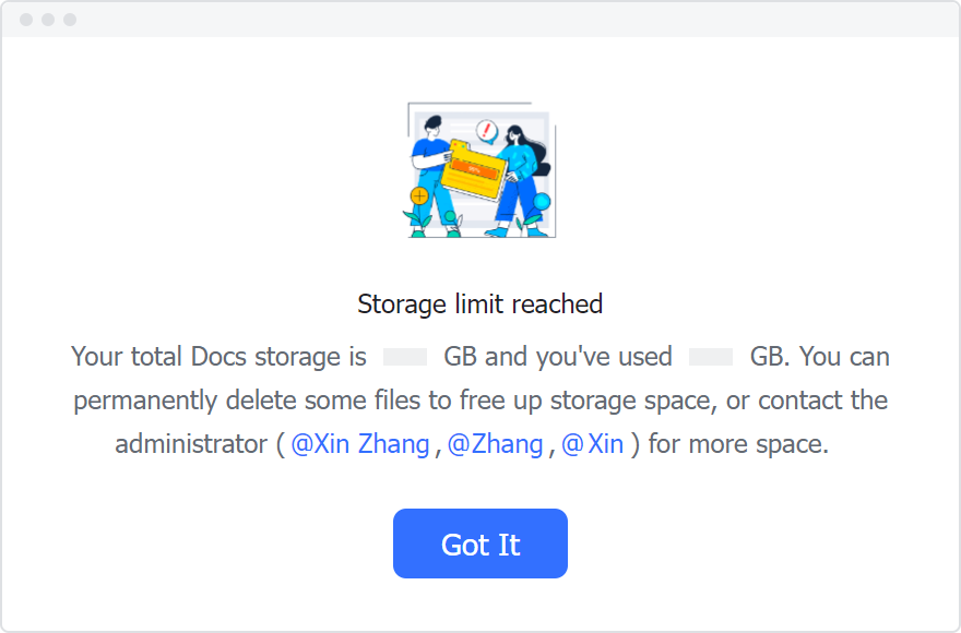 Admin | Set Docs storage limit