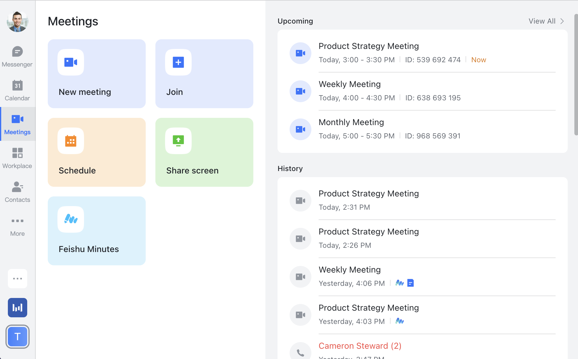 Meetings feature updates