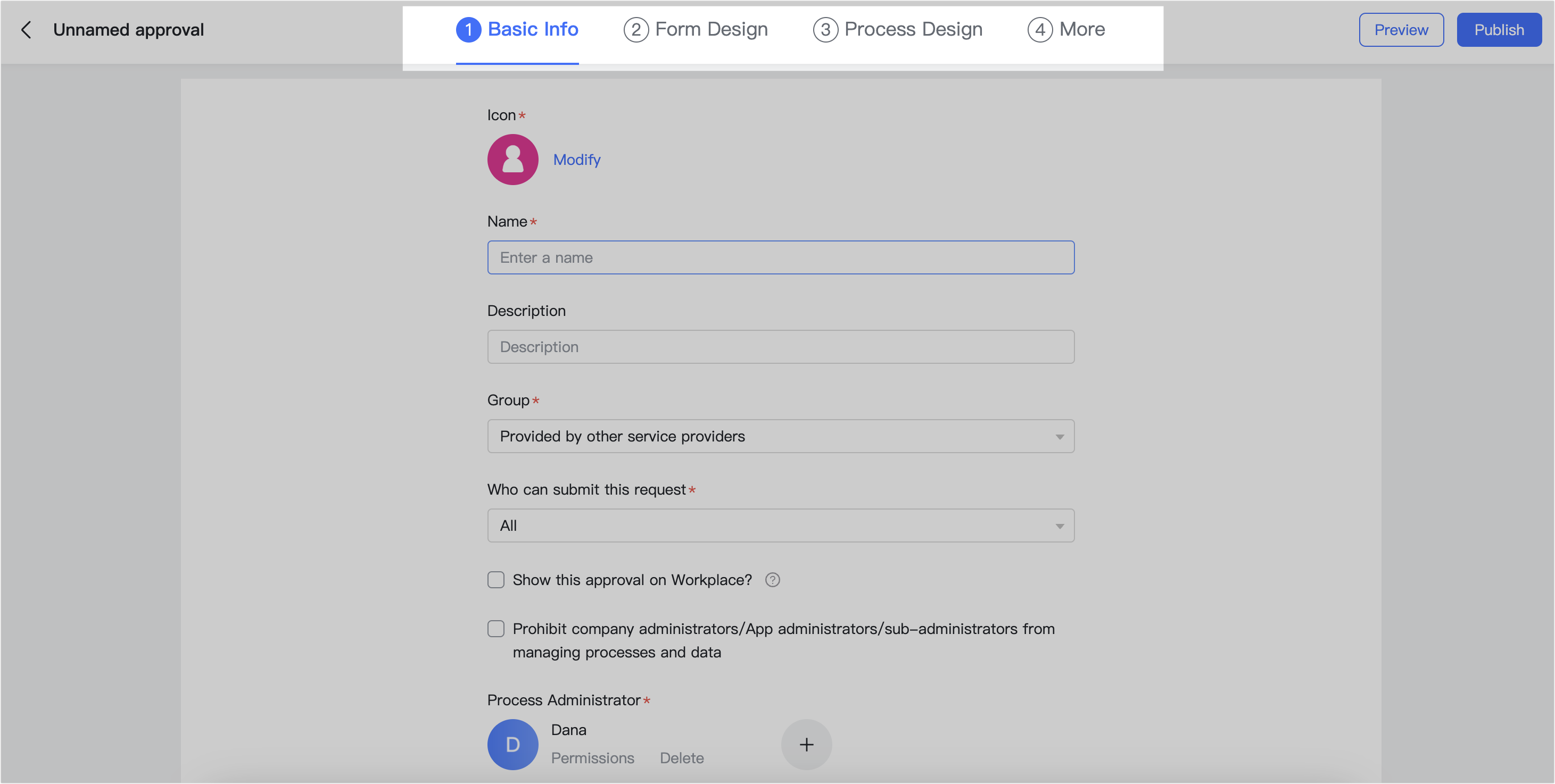 Admin | Create an approval
