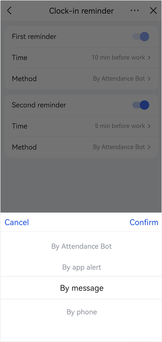 Create attendance reminders