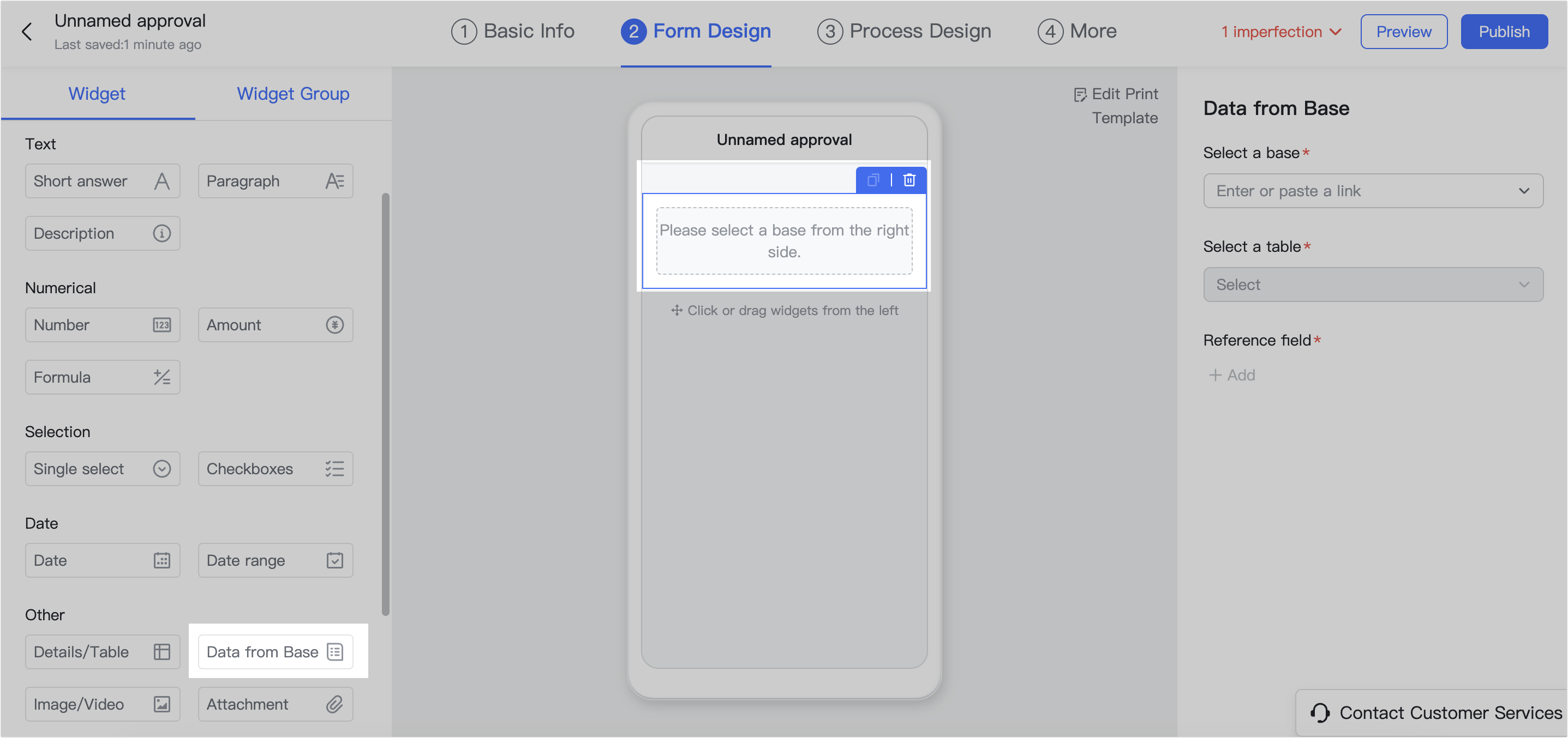 Admin | Reference data from Base