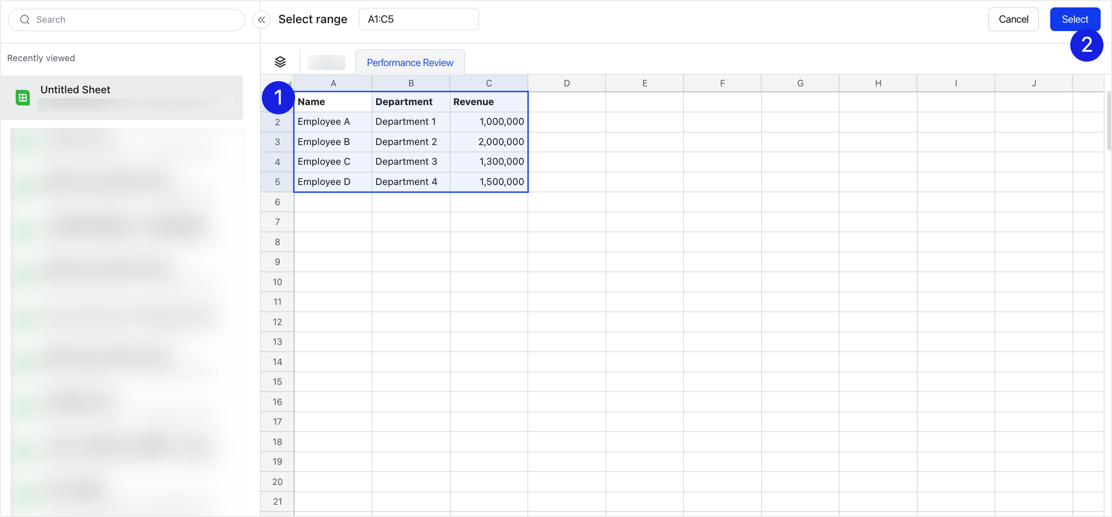 Reference data from Sheets in Docs
