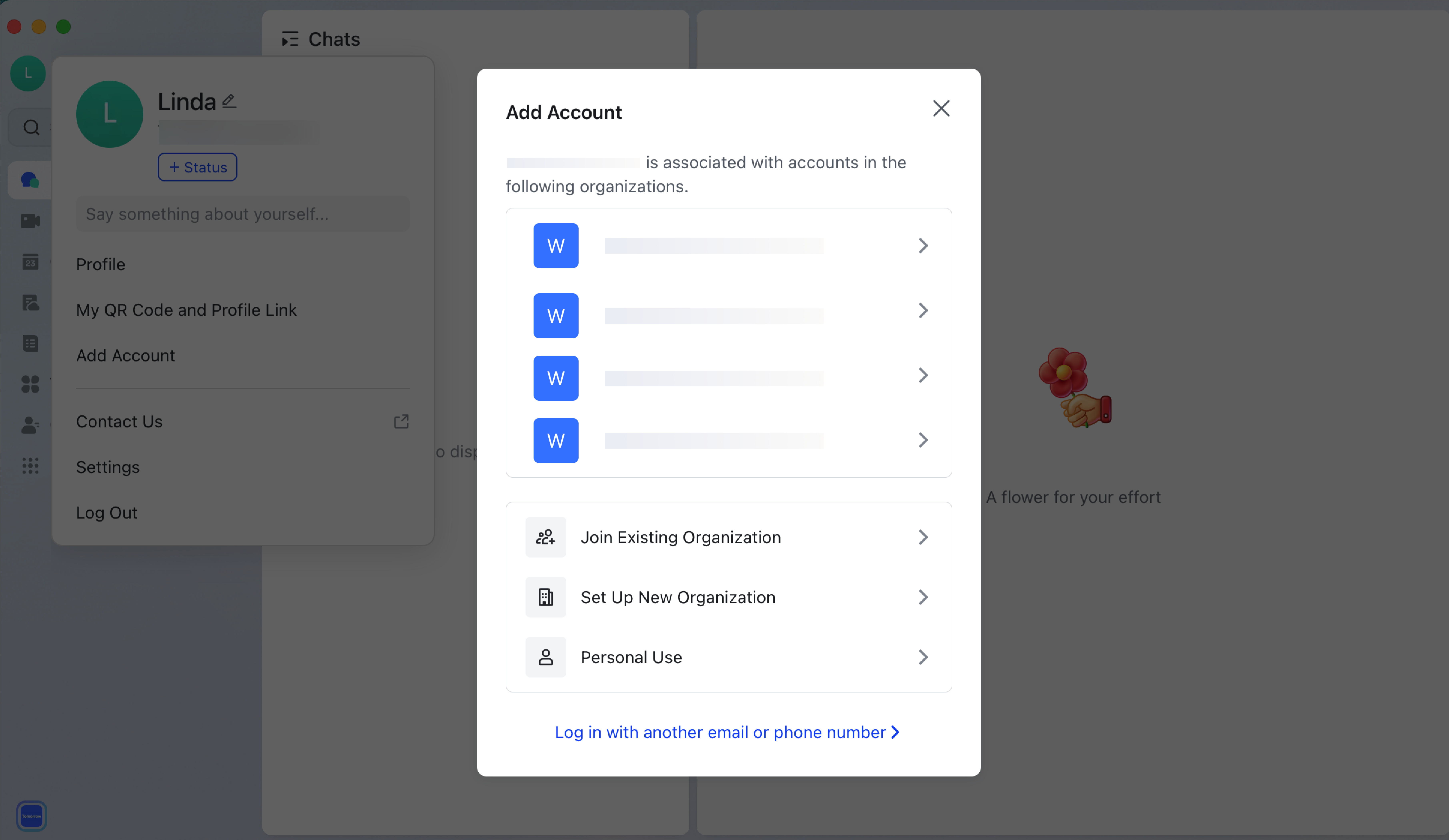Switch accounts