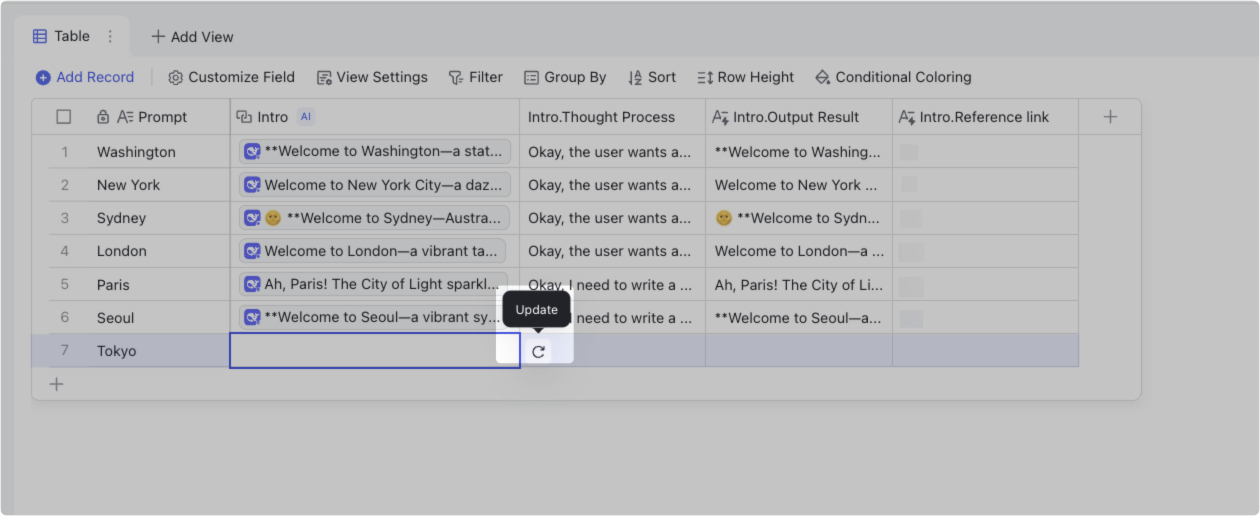 Use the DeepSeek R1 AI field shortcut in Base