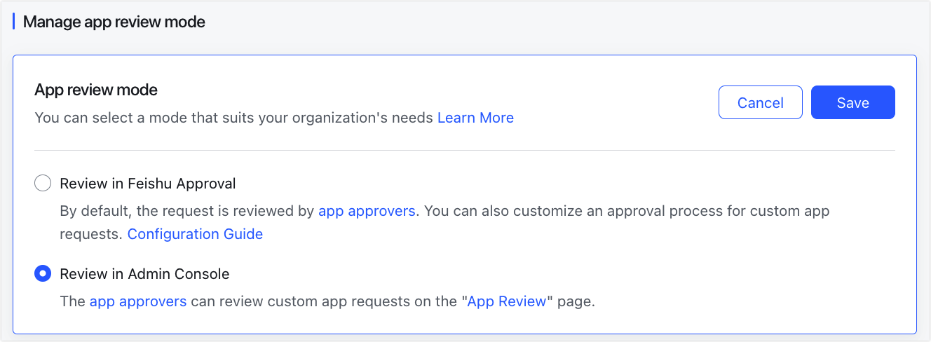 Guide for approval of custom app releases