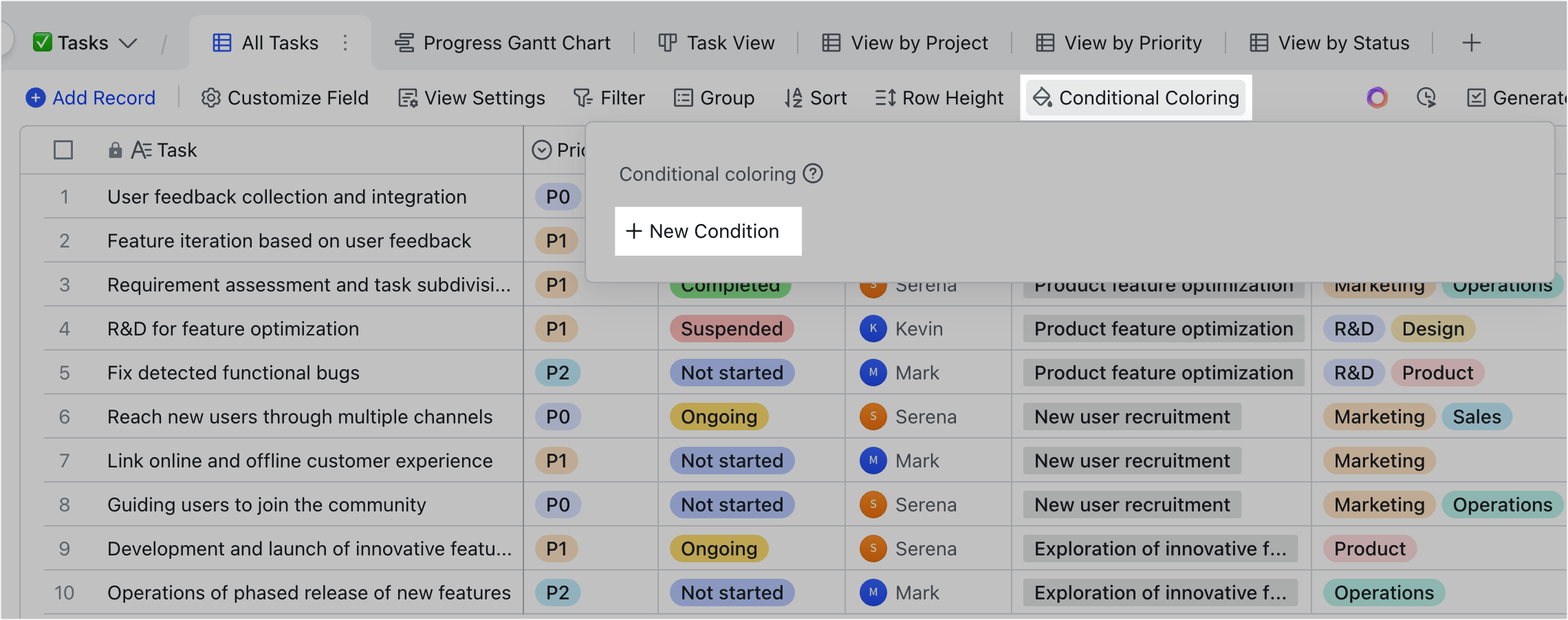Use conditional coloring in Base