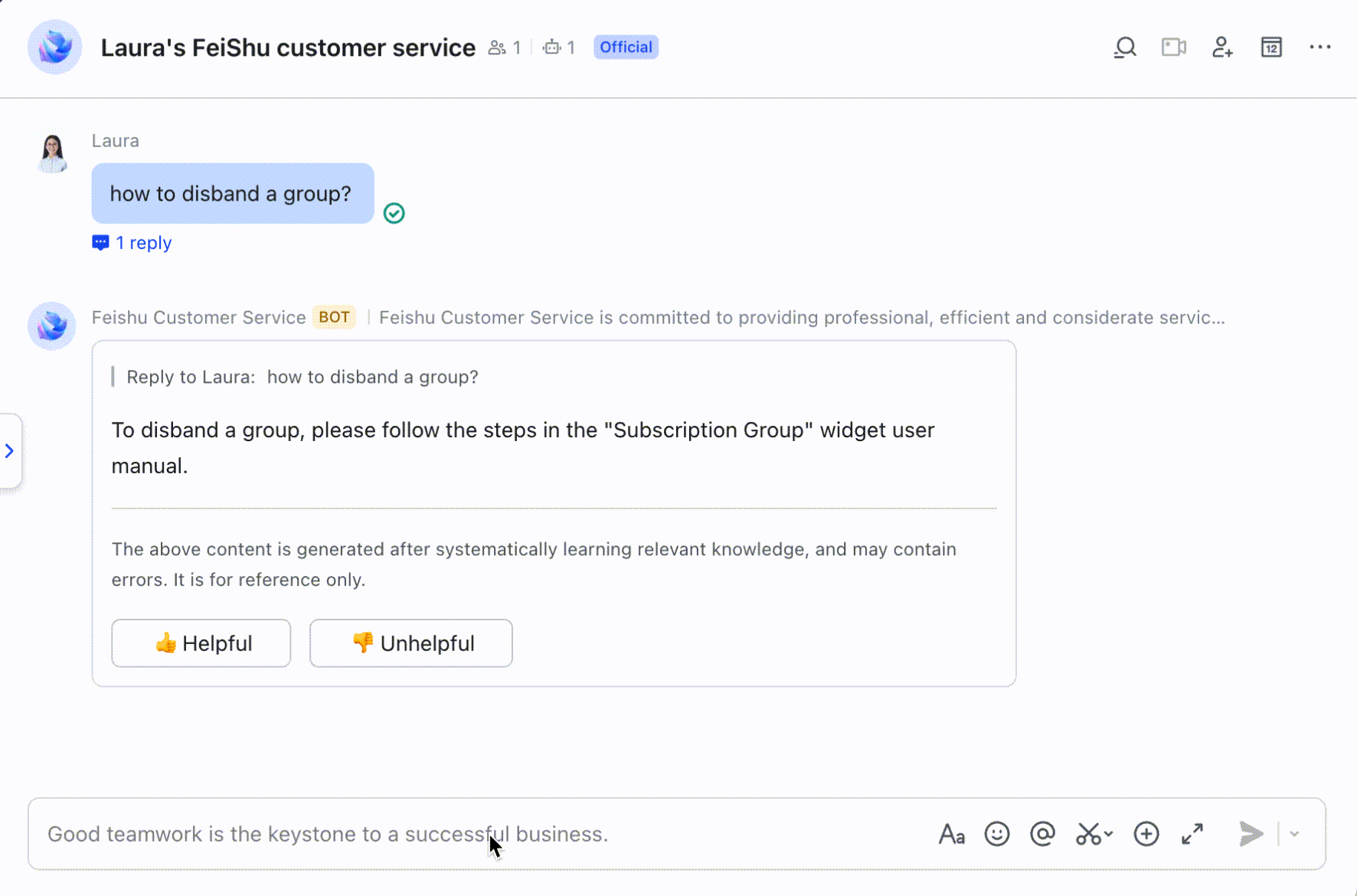 Find help and support in Feishu