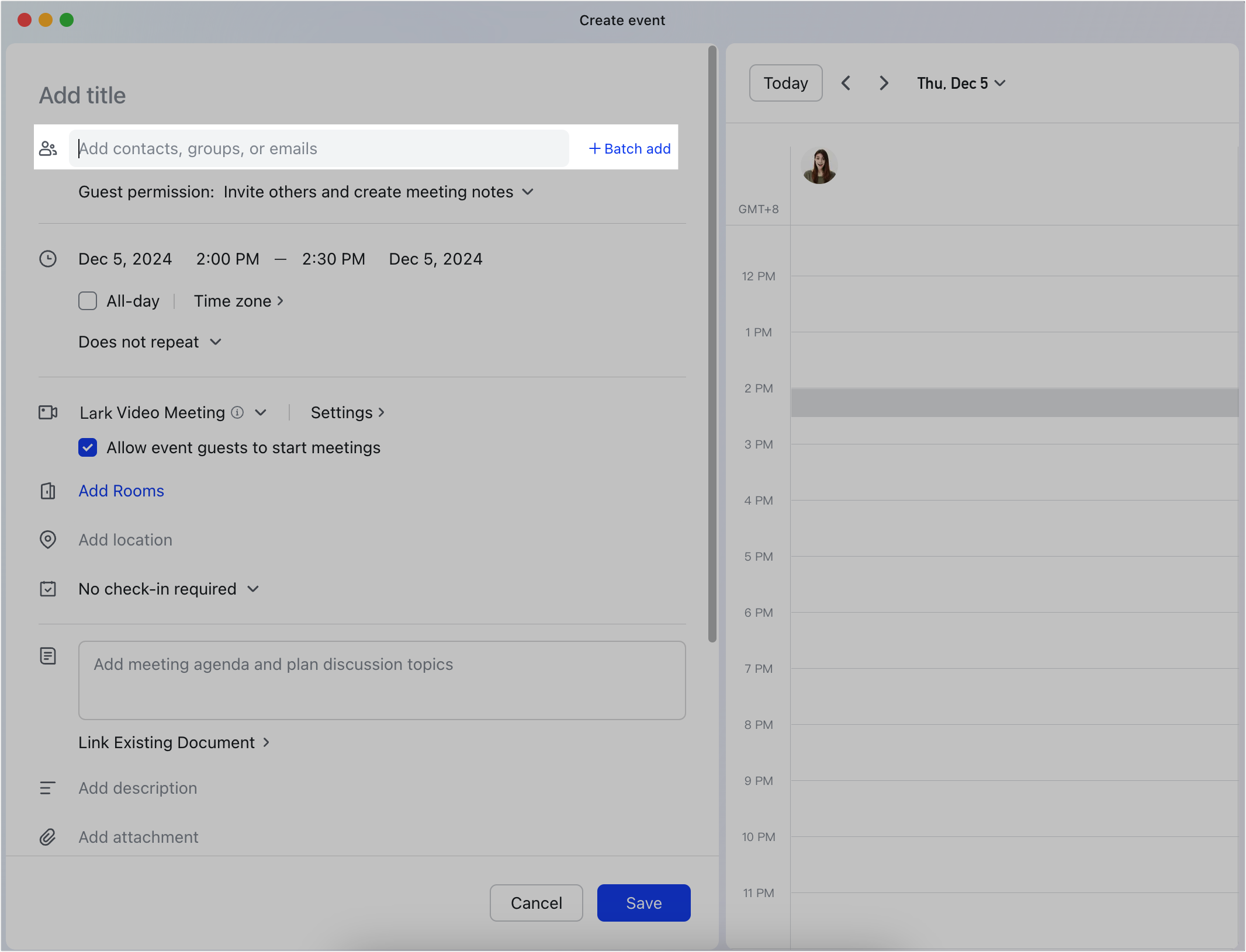 Create events and invite guests