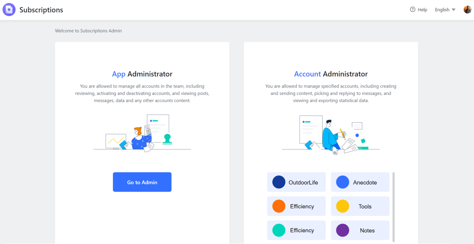 Create Subscriptions and Broadcasters accounts