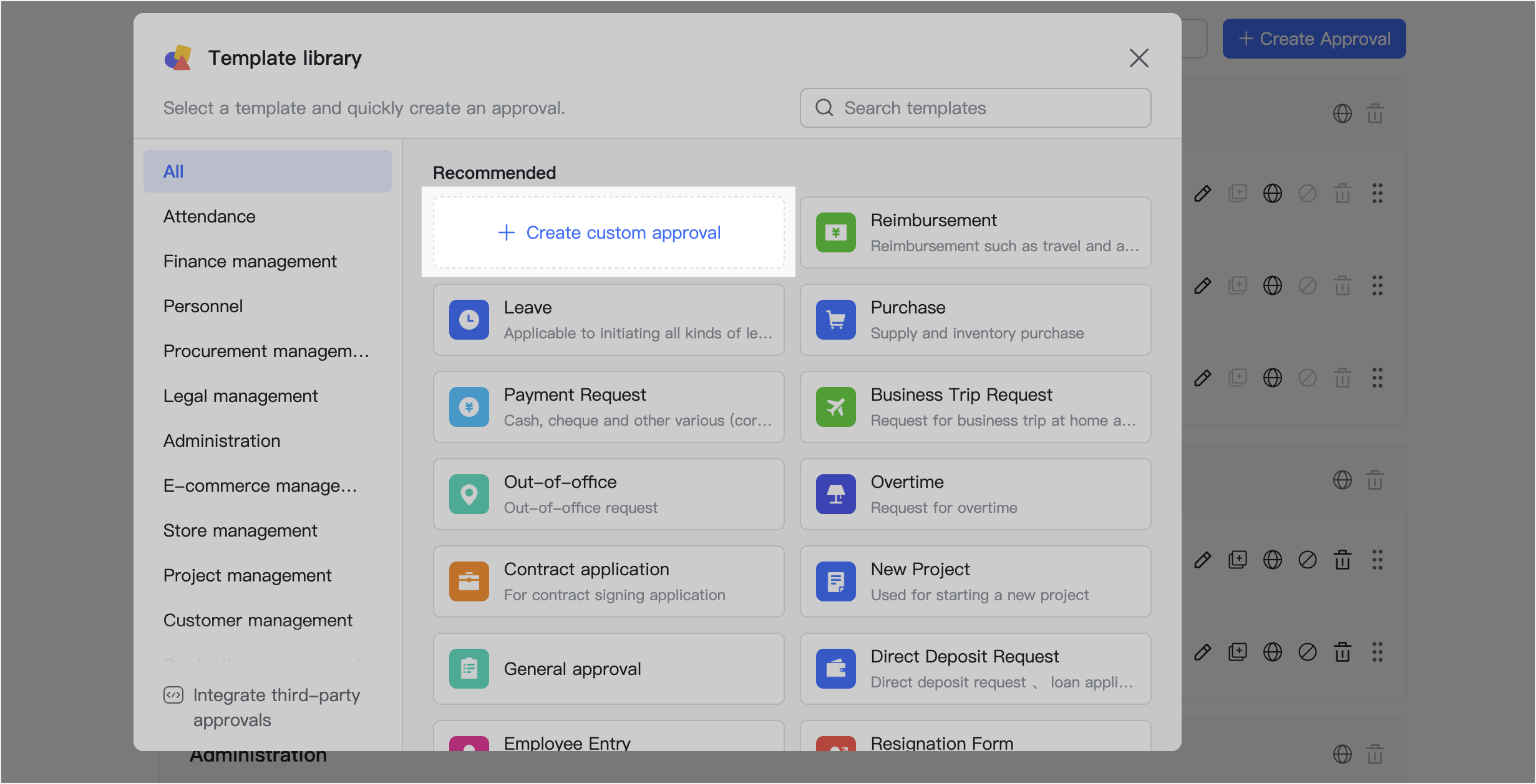 Admin | Create an approval