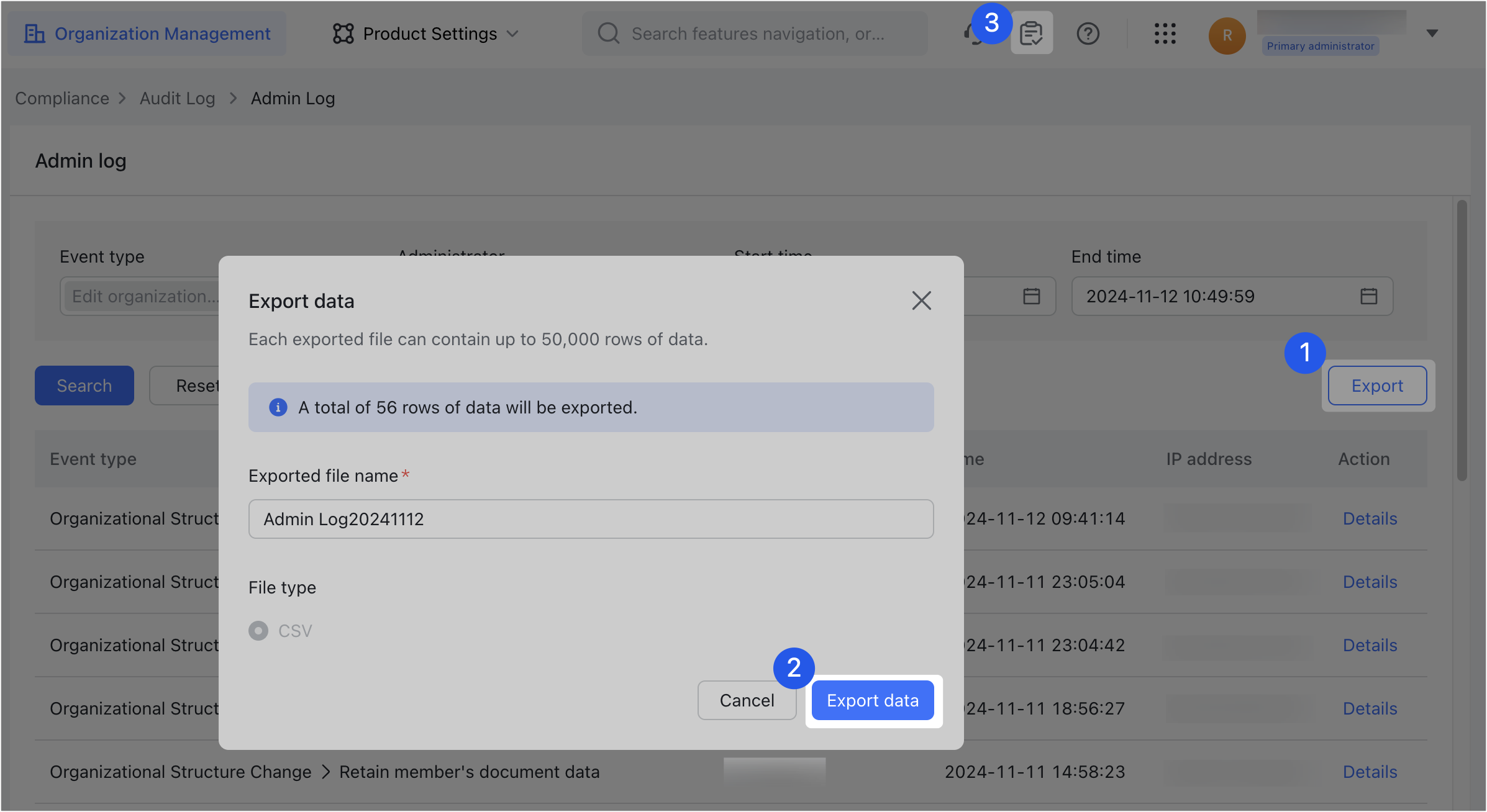 Admin | Review admin logs