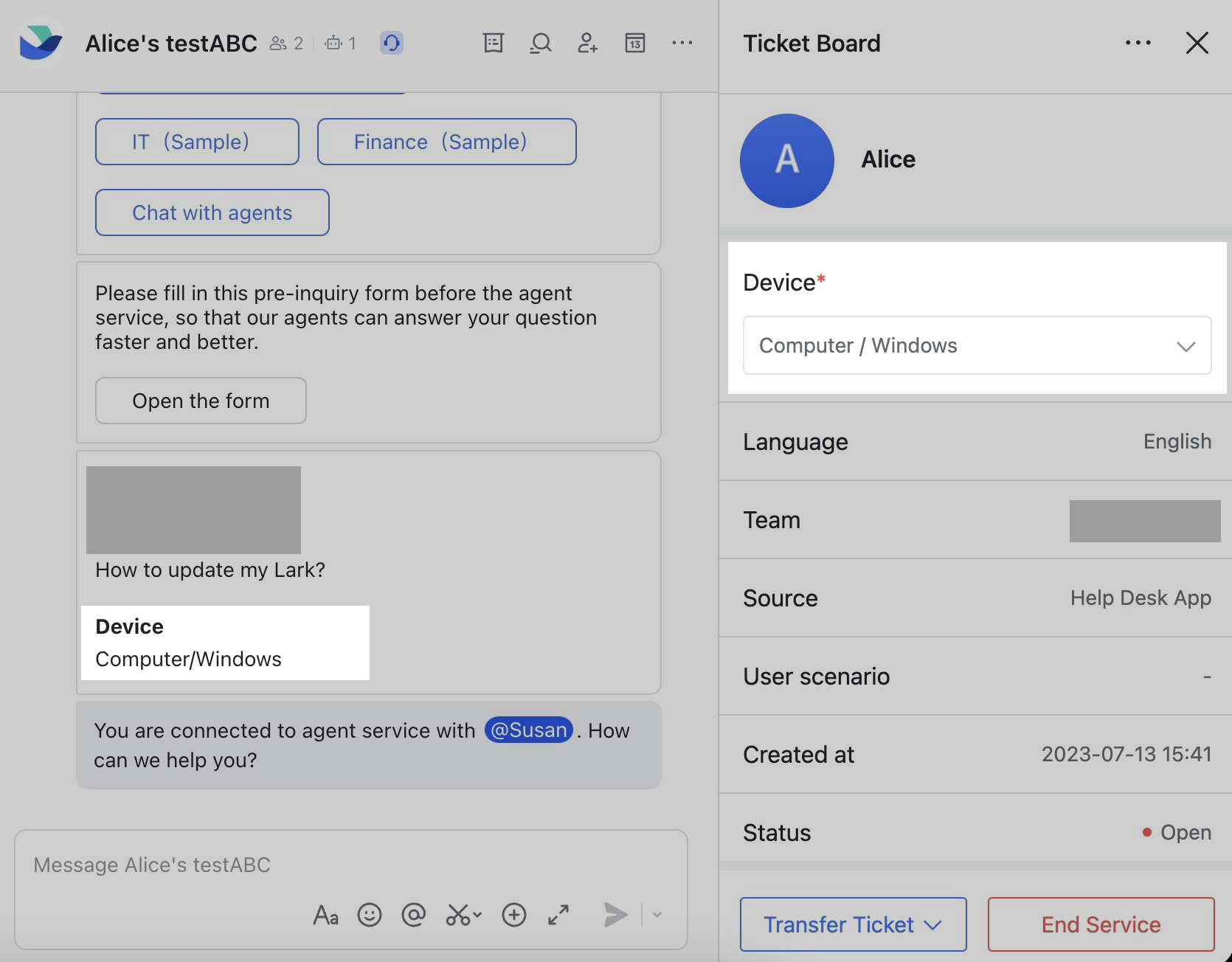 Configure Help Desk pre-inquiry forms