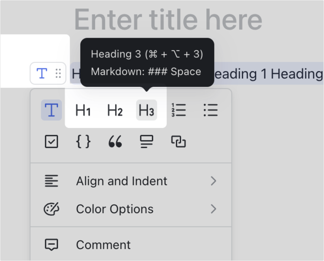 Use headings and table of contents in Docs