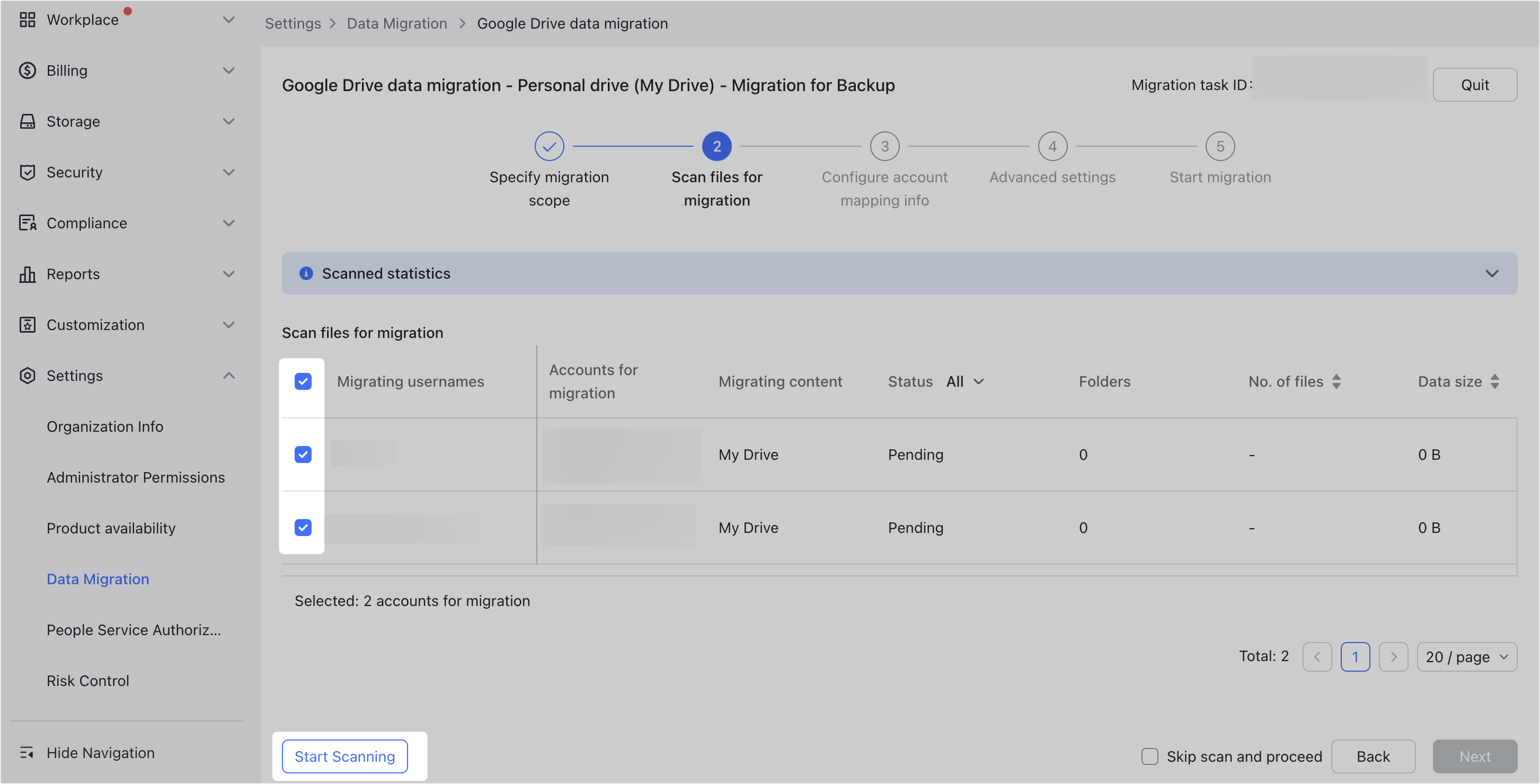 Migrate files from Google Drive to Feishu Docs
