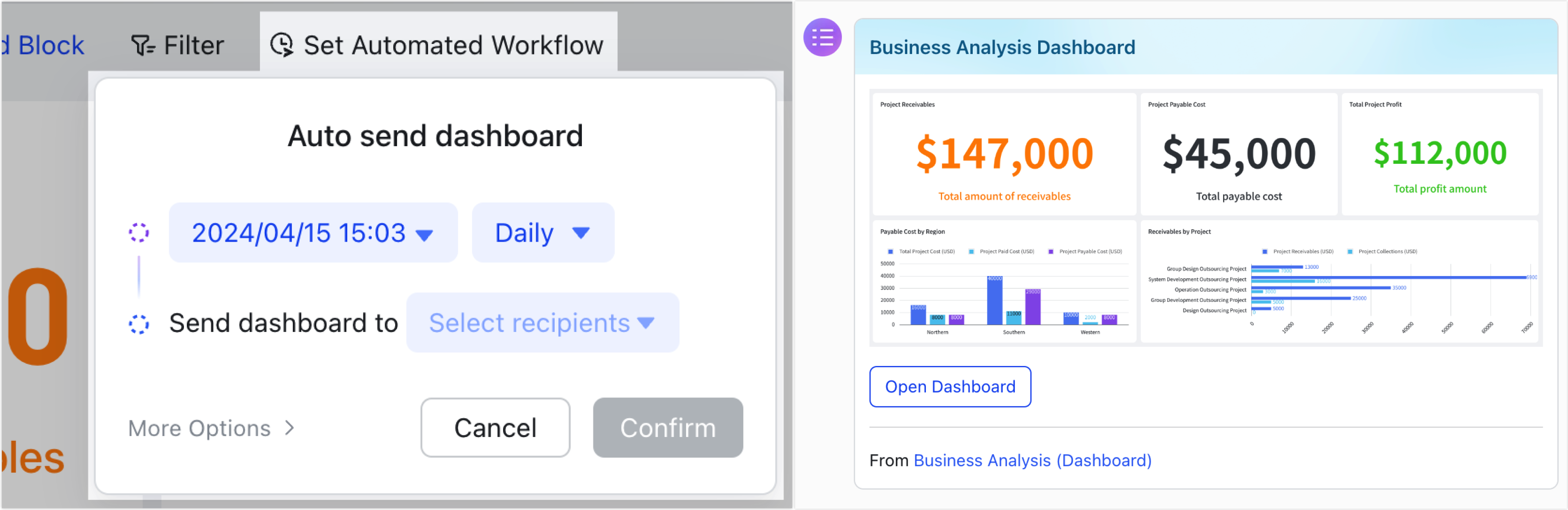 Share dashboards