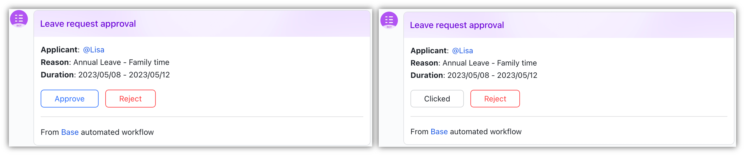 Use automated workflow to send messages