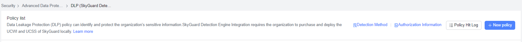Admin | Use the DLP (SkyGuard Engine Integration)