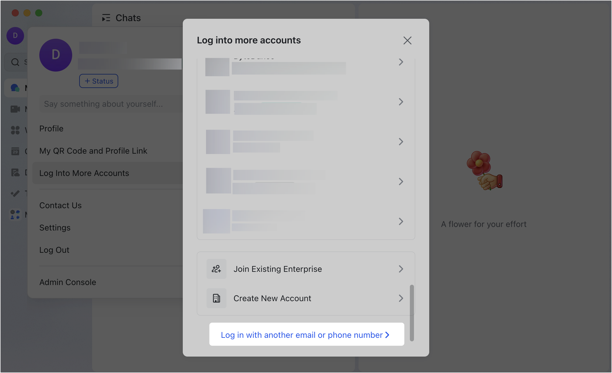 Log in to more accounts in Feishu