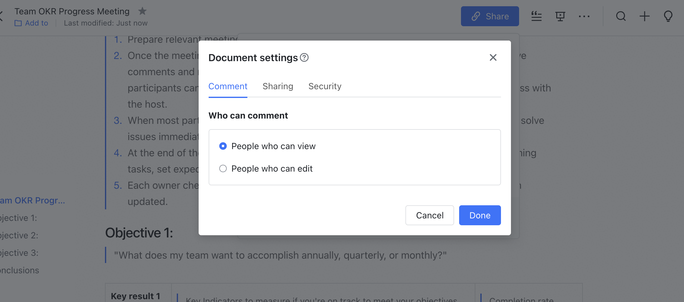Docs and Sheets permissions