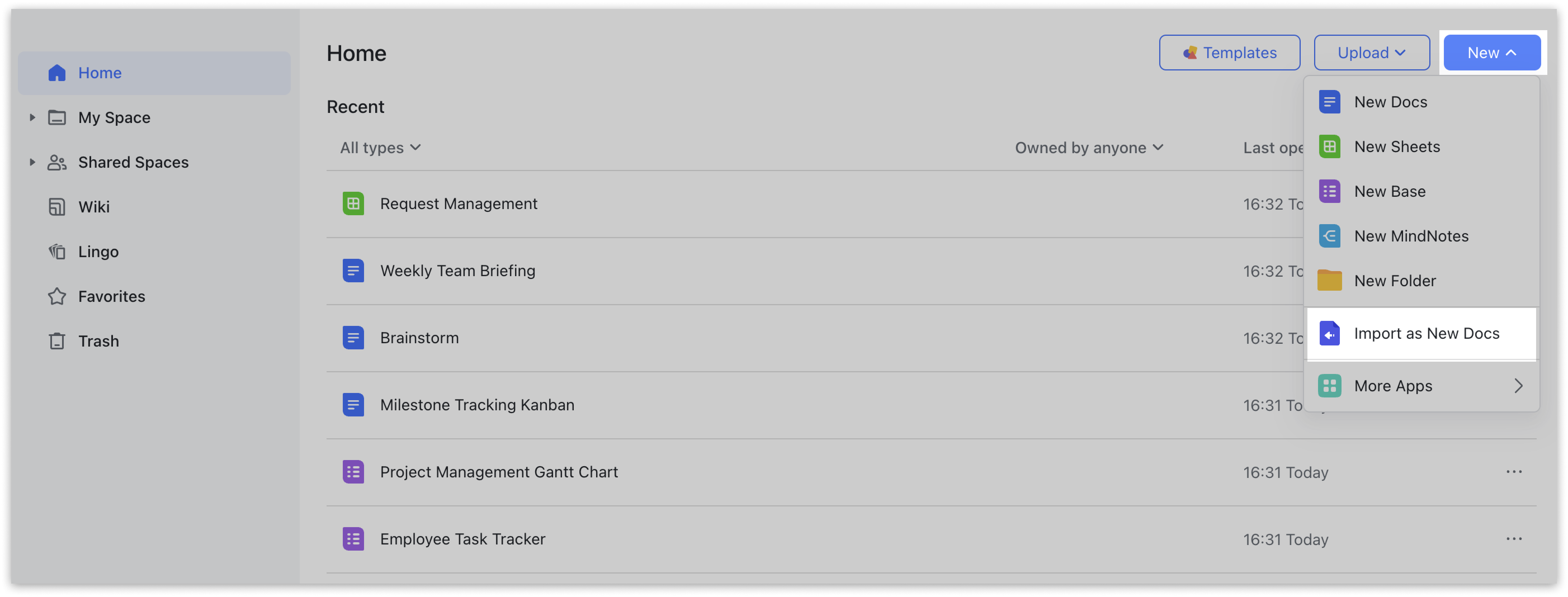 Import and export Base