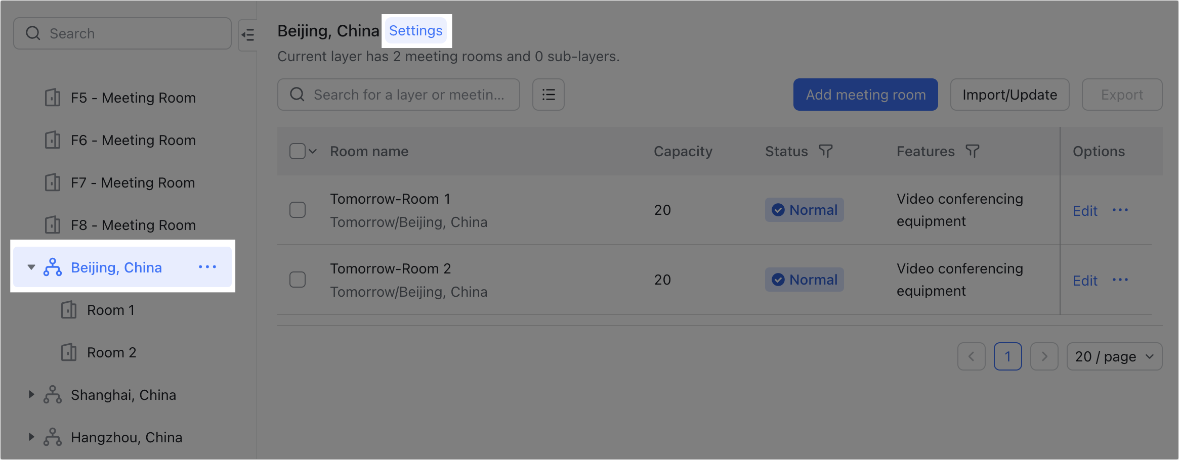 Admin | Set QR code check-in for meeting rooms