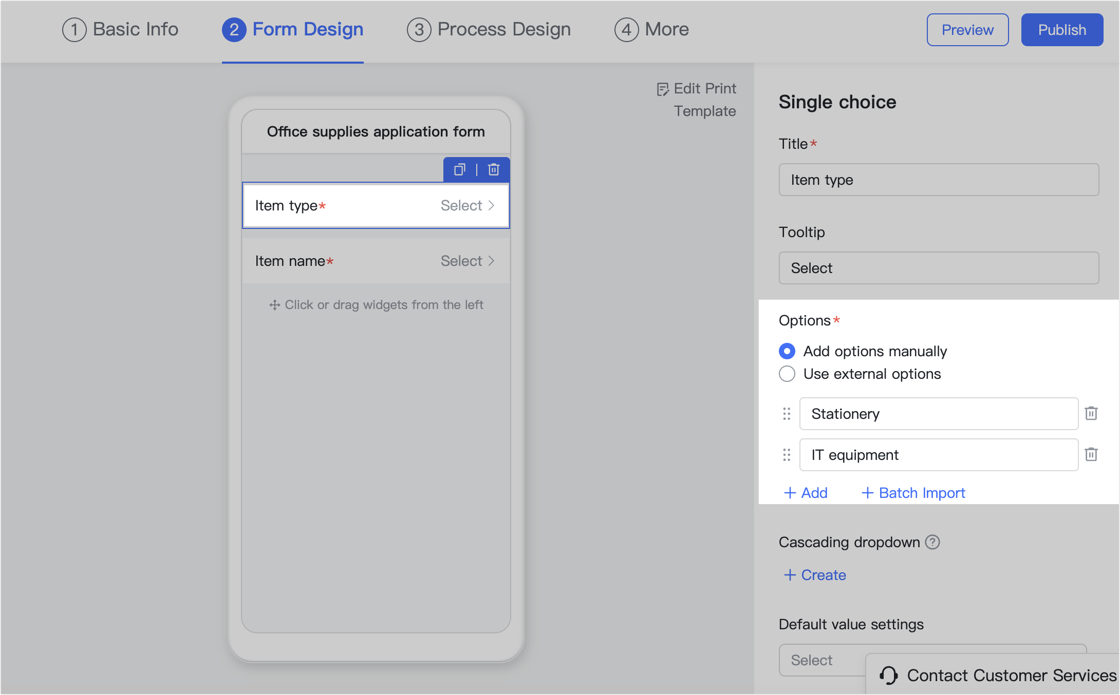 Admin | Add a cascading dropdown