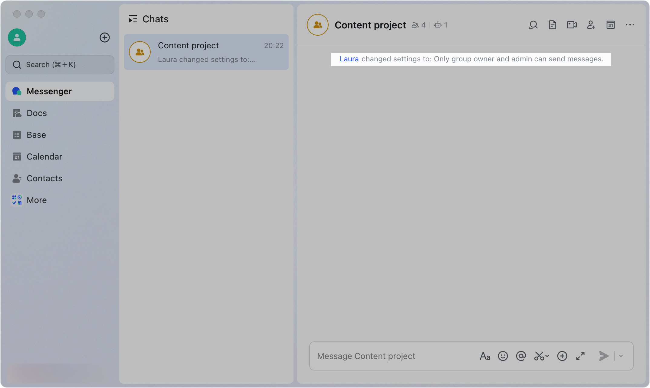 Set who can post messages in a group